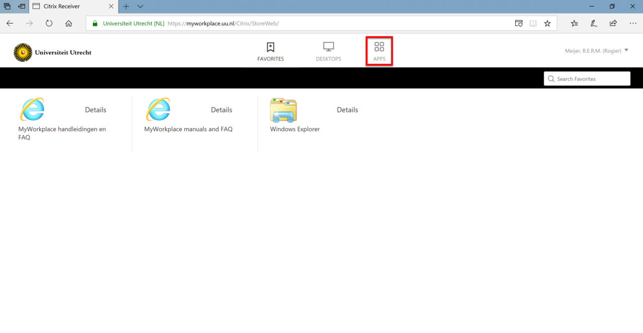 MyWorkplace: Windows 10 | UU Manuals